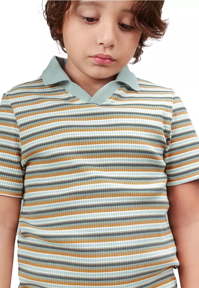 Buy Gingersnaps Boys Retro Rib Jersey Polo Shirt 2025 Online | ZALORA Philippines