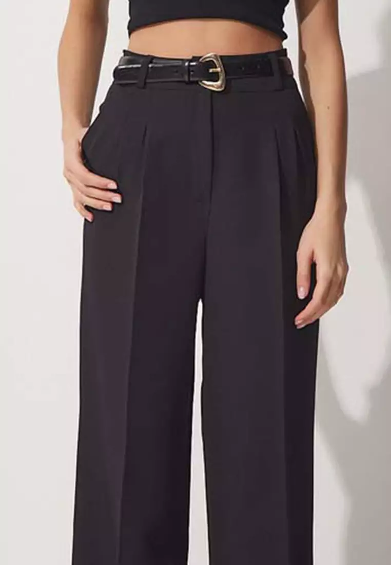 Jual Happiness Istanbul High Waist Wide Legs Trousers Original 2024