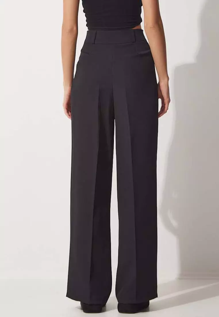Jual Happiness Istanbul High Waist Wide Legs Trousers Original 2024