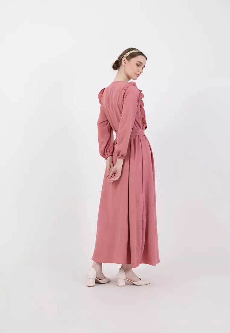 Jual Berrybenka Label Sofia Meena Maxi Dress Pink Original 2026 ...