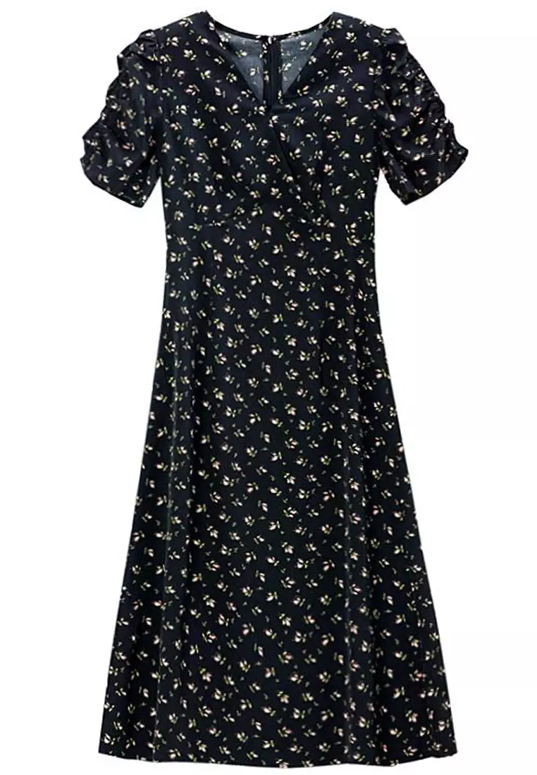 Buy Solace V Neck Floral Printed Dress 2026 Online | ZALORA