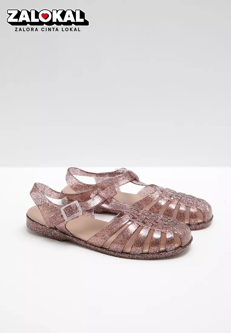 Jual Berrybenka Label Sofia Molly Jelly Sandal Pink Original 2024 ...