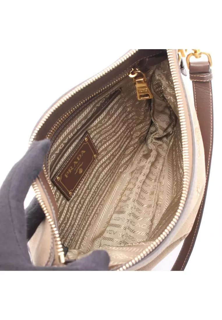 Buy Prada Pre-Loved Prada LOGO JACQUARD logo jacquard Shoulder bag ...