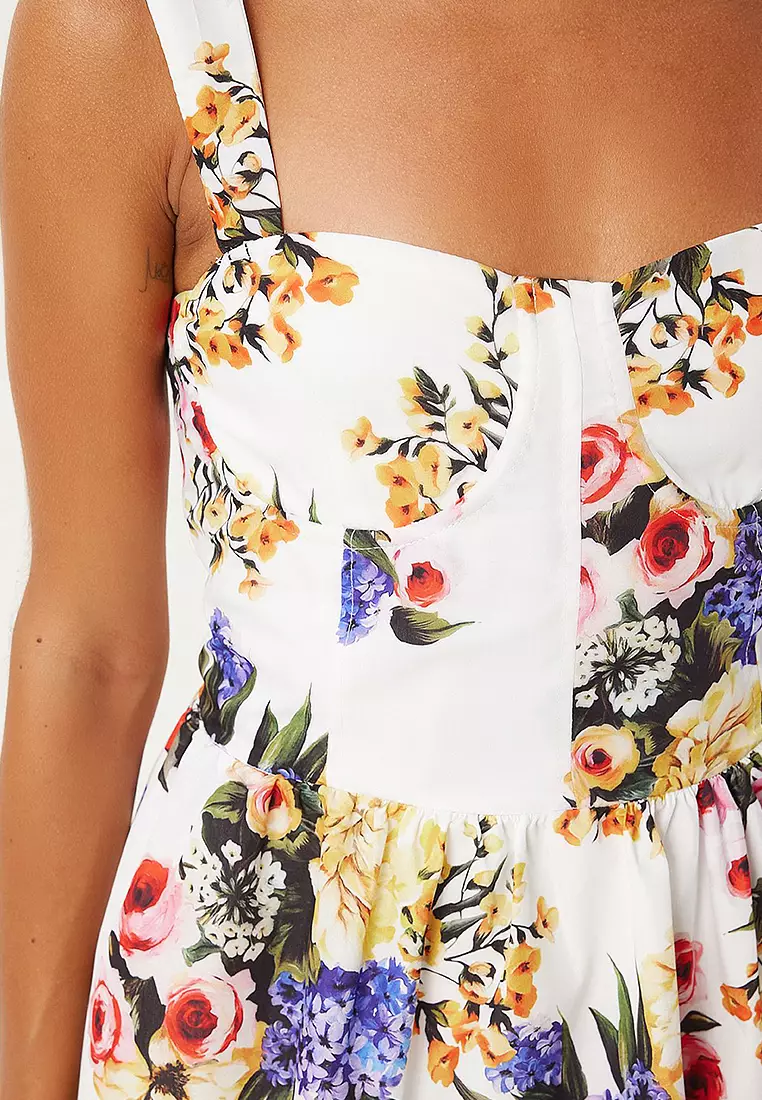 Buy Happiness Istanbul Thick Strappy Floral Summer Dress 2026 Online ...
