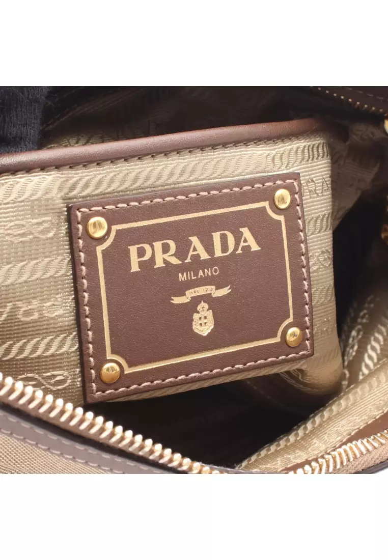 Buy Prada Pre-Loved Prada LOGO JACQUARD logo jacquard Shoulder bag ...