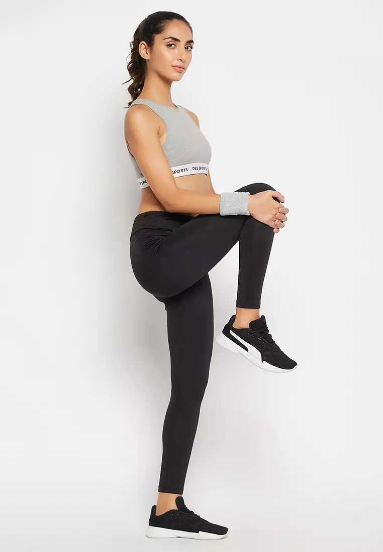 Buy Clovia Clovia Snug-Fit High-Rise Active Tights in Black Online ...