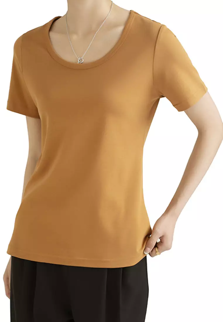 Buy Twenty Eight Shoes Vansa Pure Color Soft Cotton Short Sleeve T