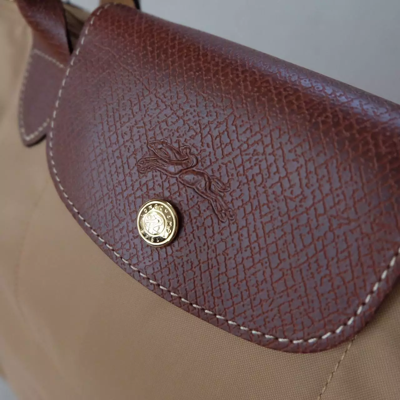 Jual LONGCHAMP Le Pliage Green Small Long Handle Chamois Original 2024 ...