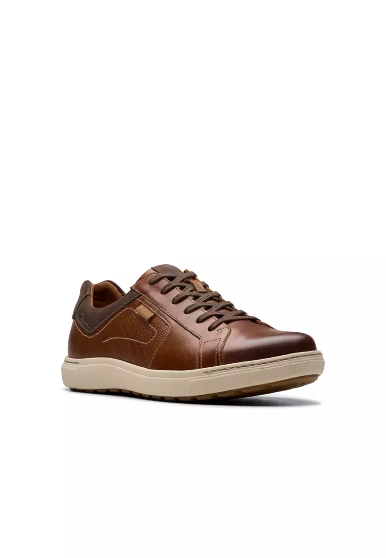 Buy CLARKS Mens Mapstone Lace Sneakers - Tan Leather 2025 Online | ZALORA