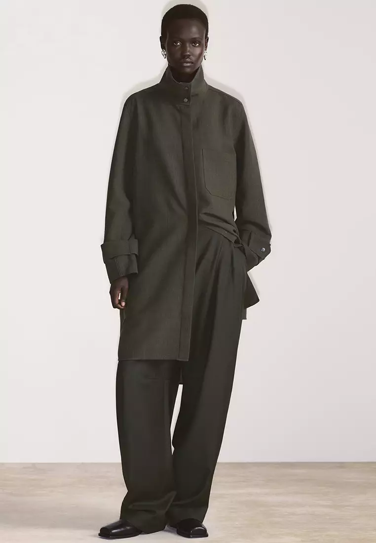 Buy COS Wool Barrel-Leg Utility Trousers Online | ZALORA Malaysia