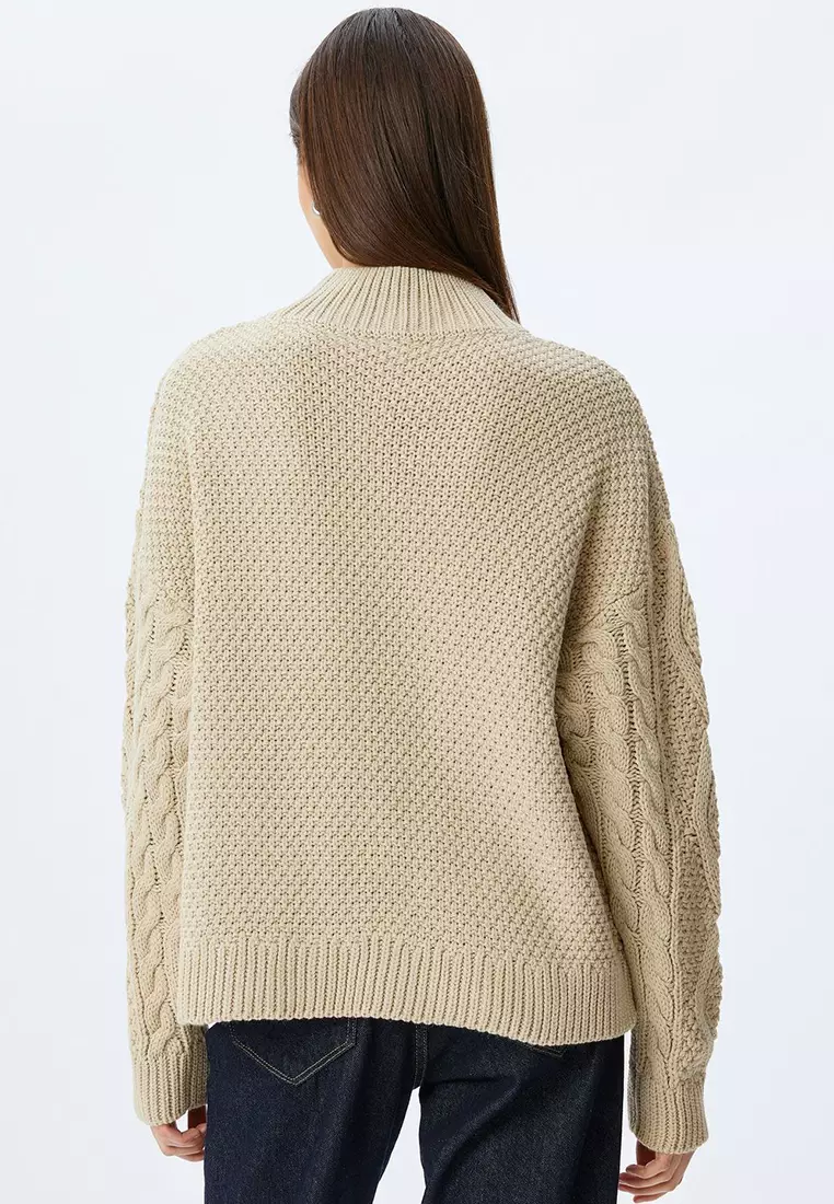 Buy KOTON Textured Stand Collar Sweater 2026 Online | ZALORA