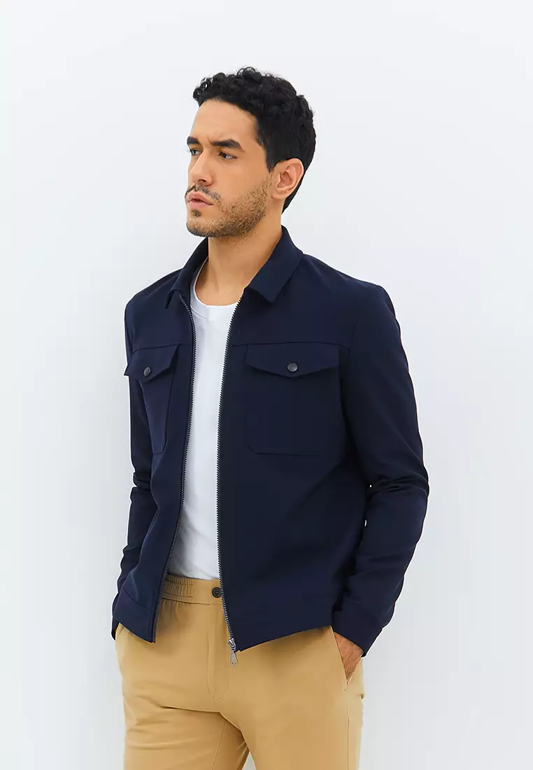 Jual Jobb Jobb Giose Jacket Pria Slim Fit Navy Original 2025 | ZALORA ...