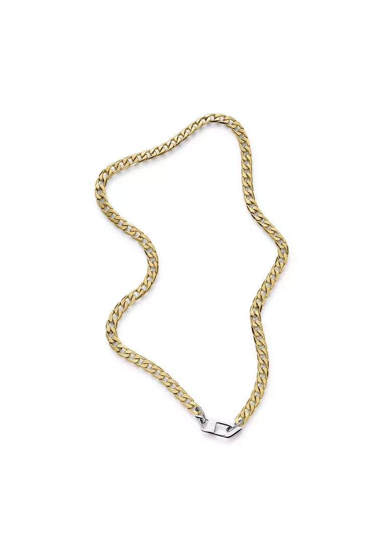 Diesel Diesel D Logo Two-Tone Stainless Steel Chain Necklace DX1438931 ...