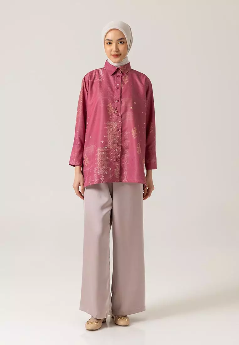 Jual Riamiranda ZALORAYA Ria Miranda Raspberry Ariya Shirt Original ...