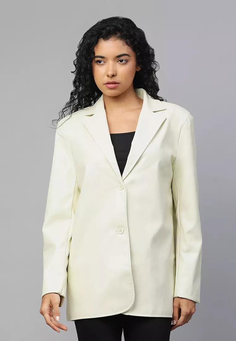 Buy London Rag Cream Basic Button Down Blazer 2025 Online | ZALORA