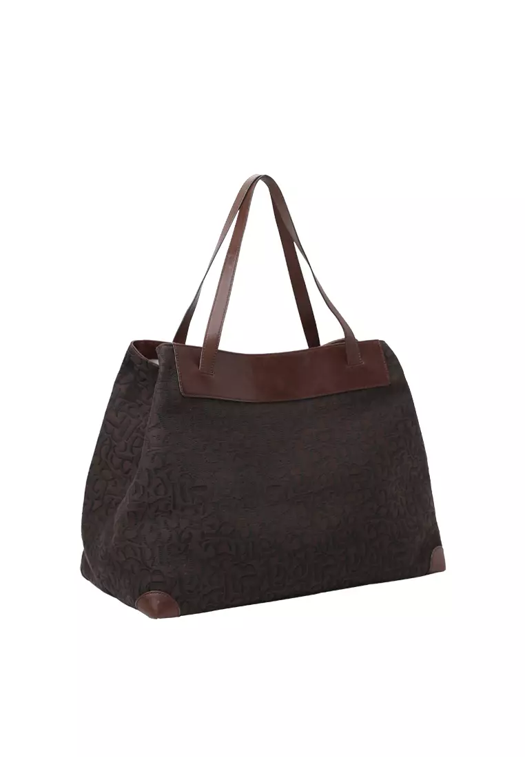 Jual BERACAMY Soft-Structured Trapezoidal Canvas Tote Bag Large - Cacao ...