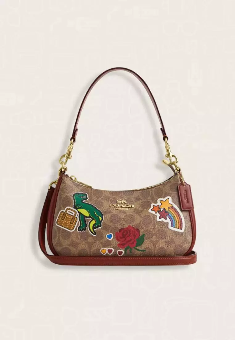 Jual Coach Coach Teri Shoulder Bag In Signature Canvas With Sticker ...