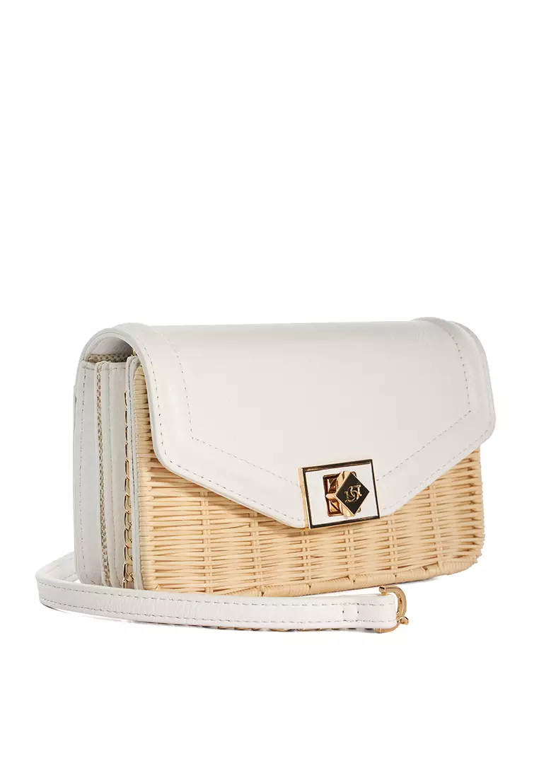 Buy Dune London Dassia Rattan Crossbody Bag White 2024 Online | ZALORA ...