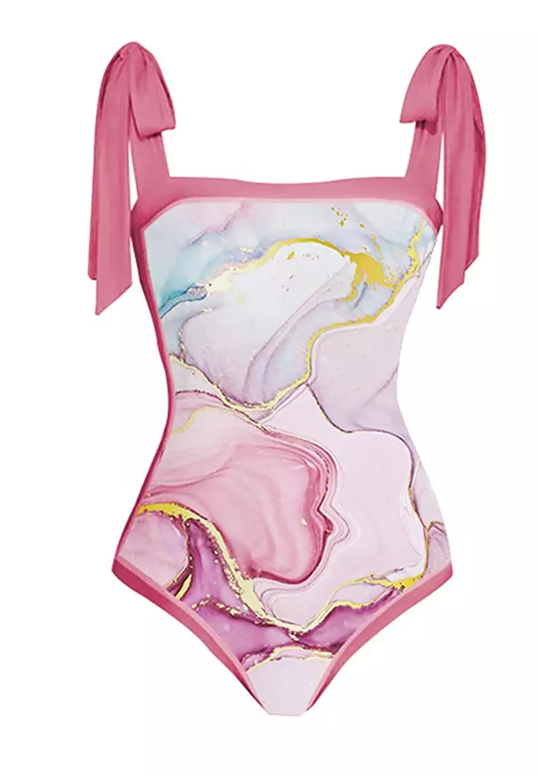 Buy ZITIQUE Two-Piece Set - One-Piece Spa Swimsuit With Chiffon Cover ...