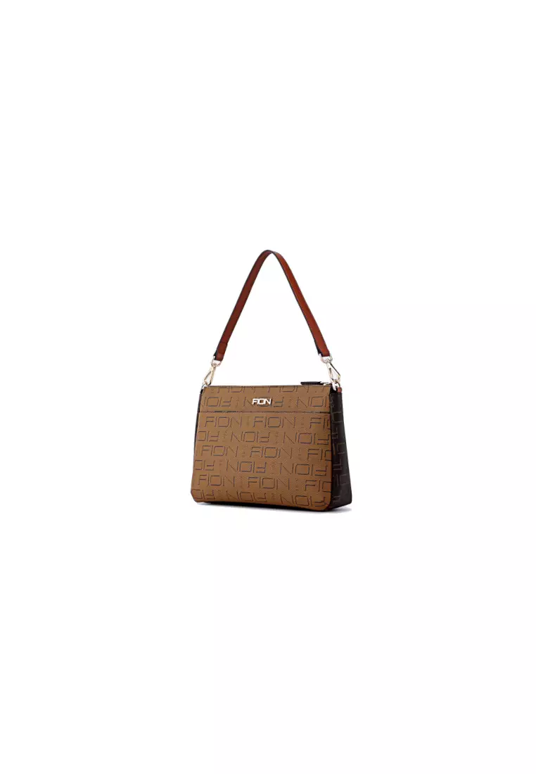 Buy FION FION Monogram PVC with Leather Duotone Crossbody and Shoulder ...