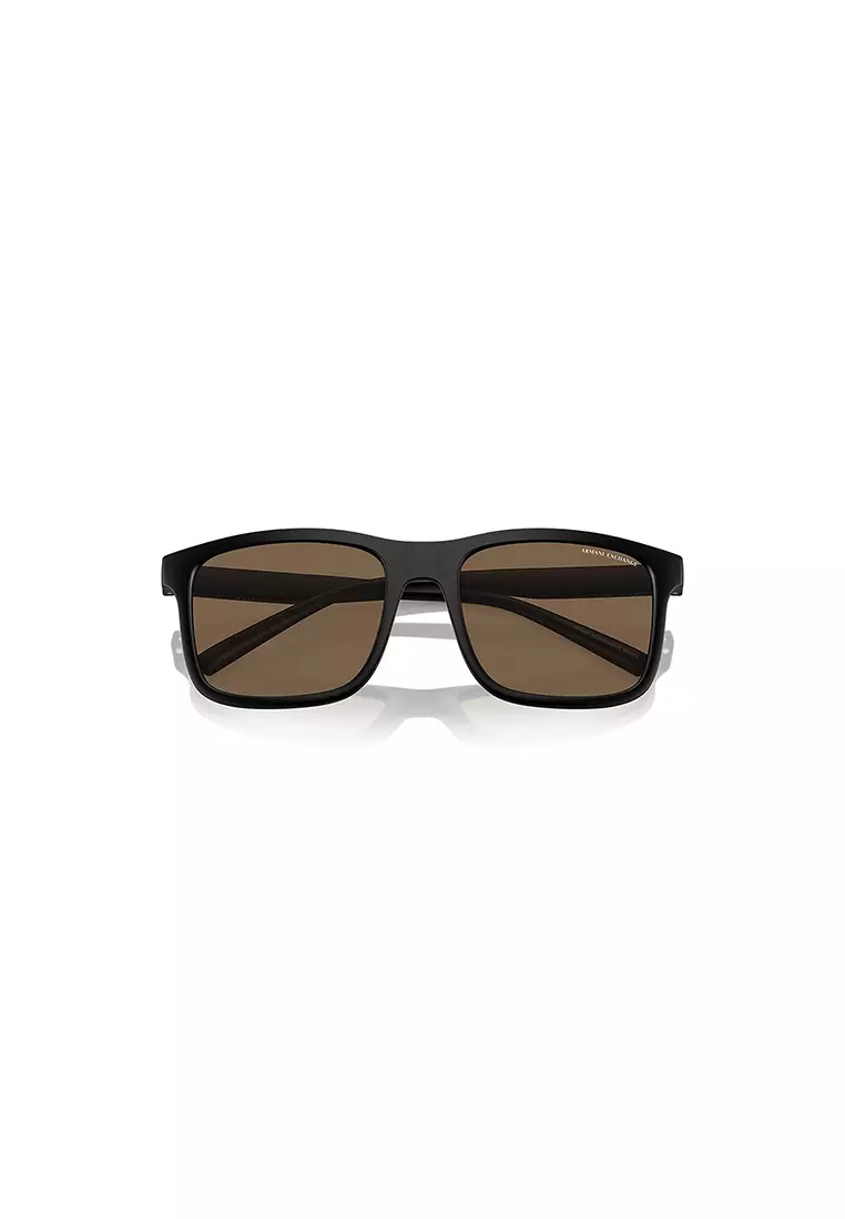 Buy Armani Exchange Men Rectangle Frame Black Sunglasses, UV Protection ...