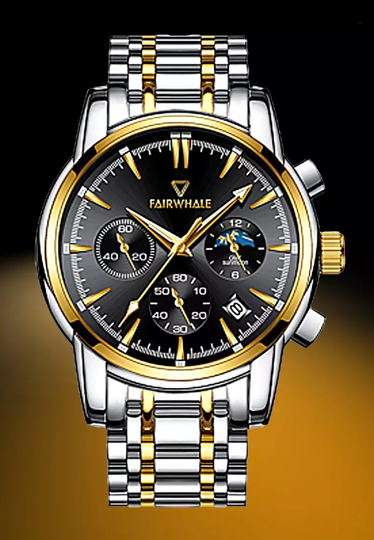 Buy Mark Fairwhale Unisex bicolor Stainless Steel Chronograph Quartz ...