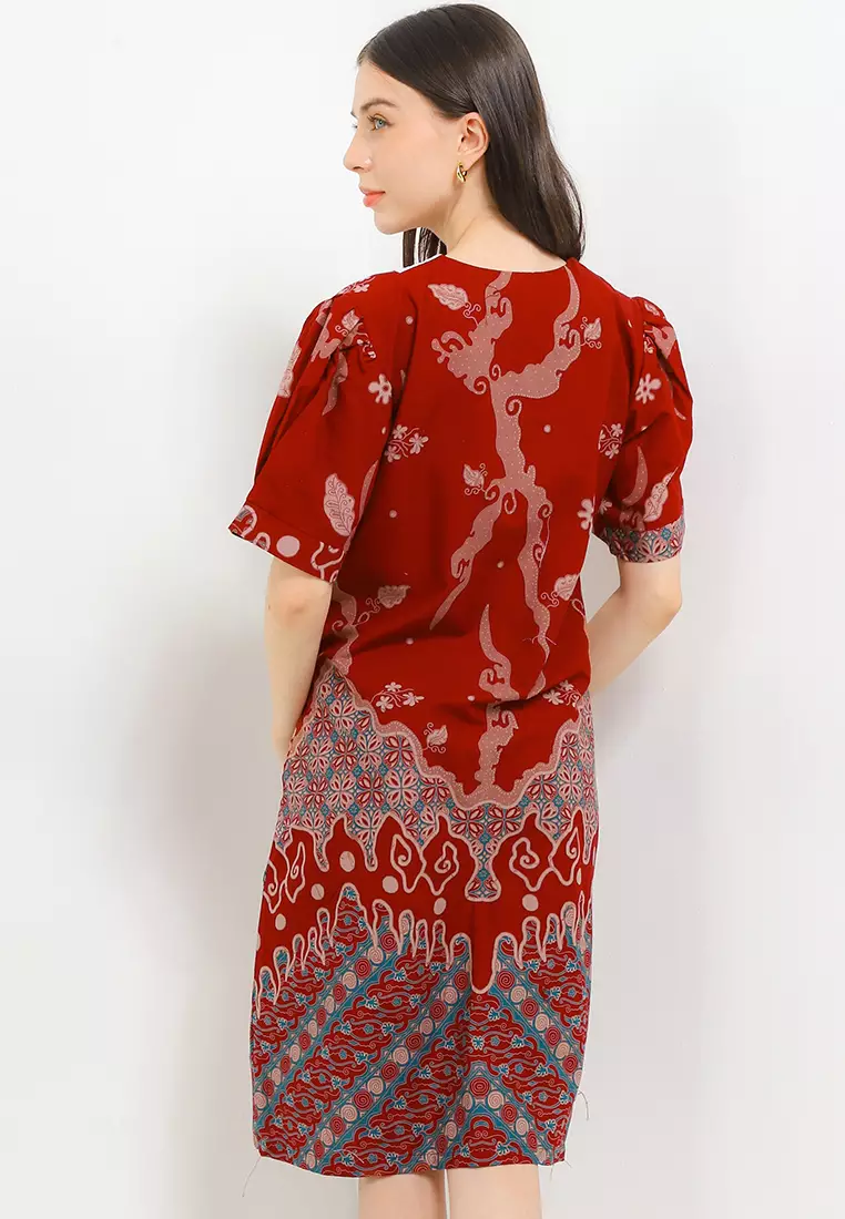Jual Krisna Batik Agnes Dress Batik Katun Wanita Original 2025 | ZALORA Indonesia