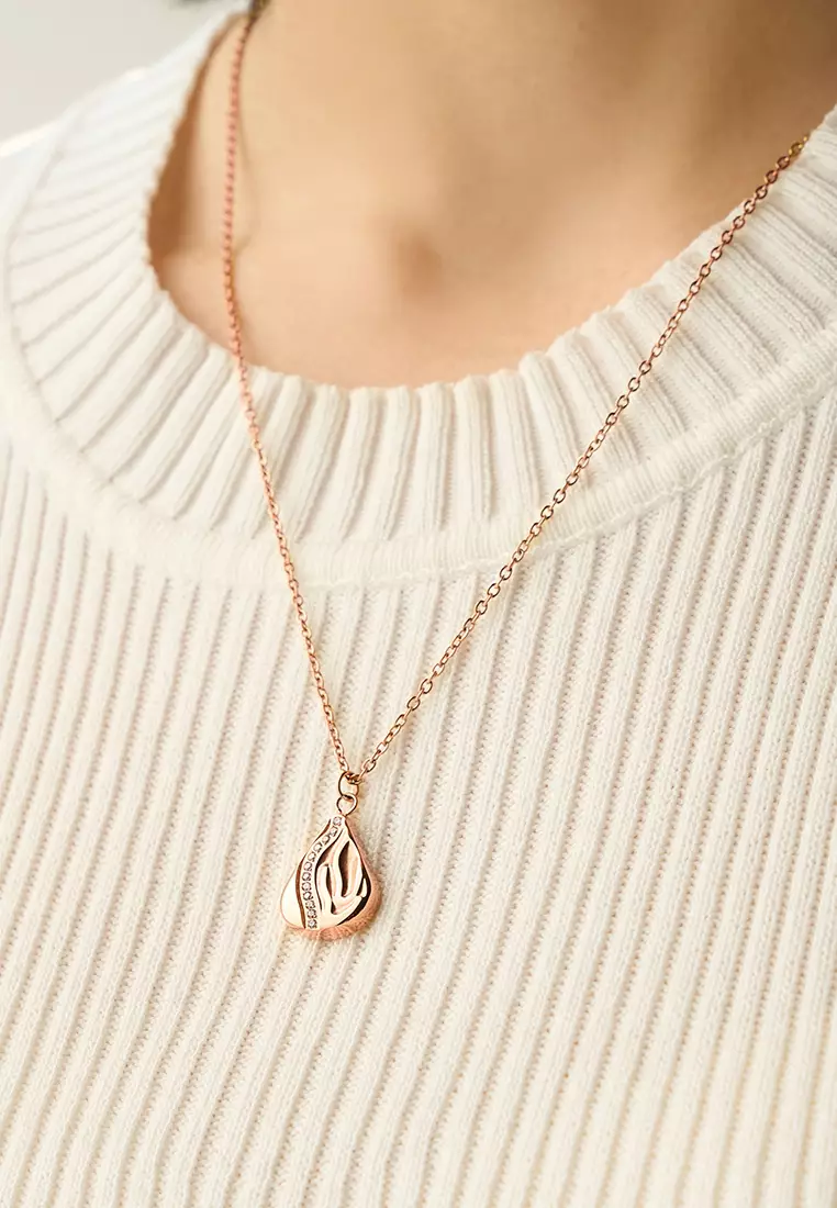 Buy CELOVIS Merielle Titanium Pendant Chain Necklace in Rose Gold 2026 ...