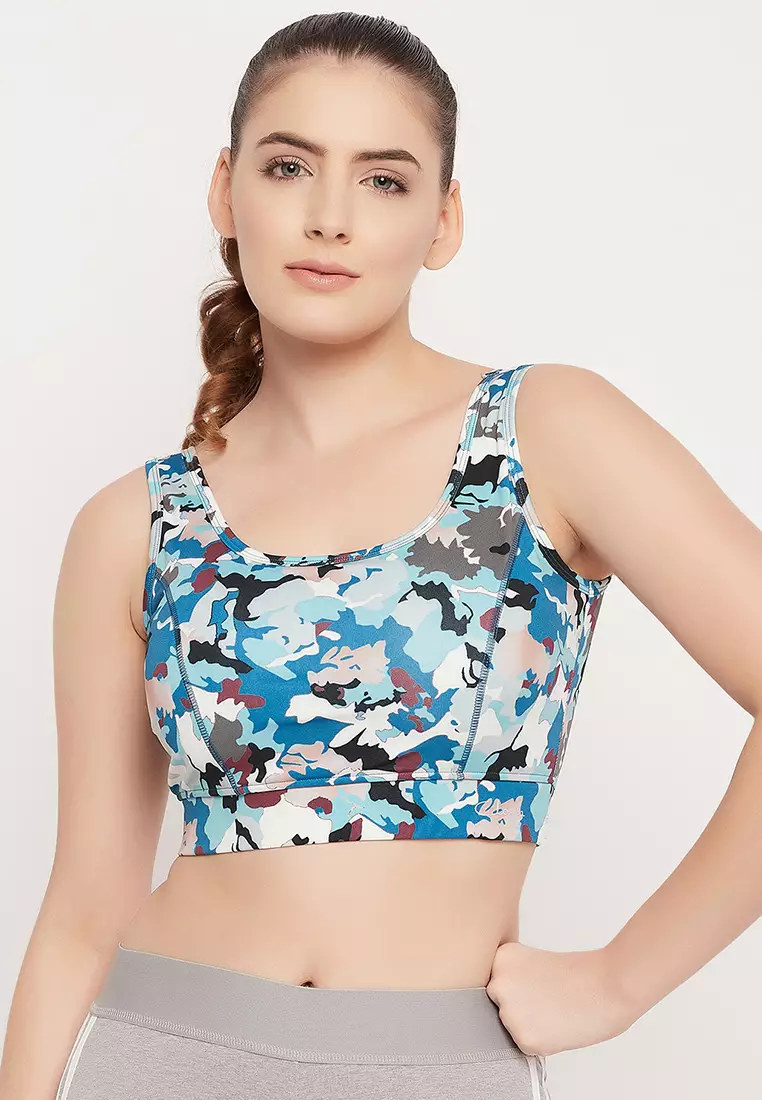 網上選購 Clovia Clovia Medium Impact Padded Camouflage Print Sports Bra in ...