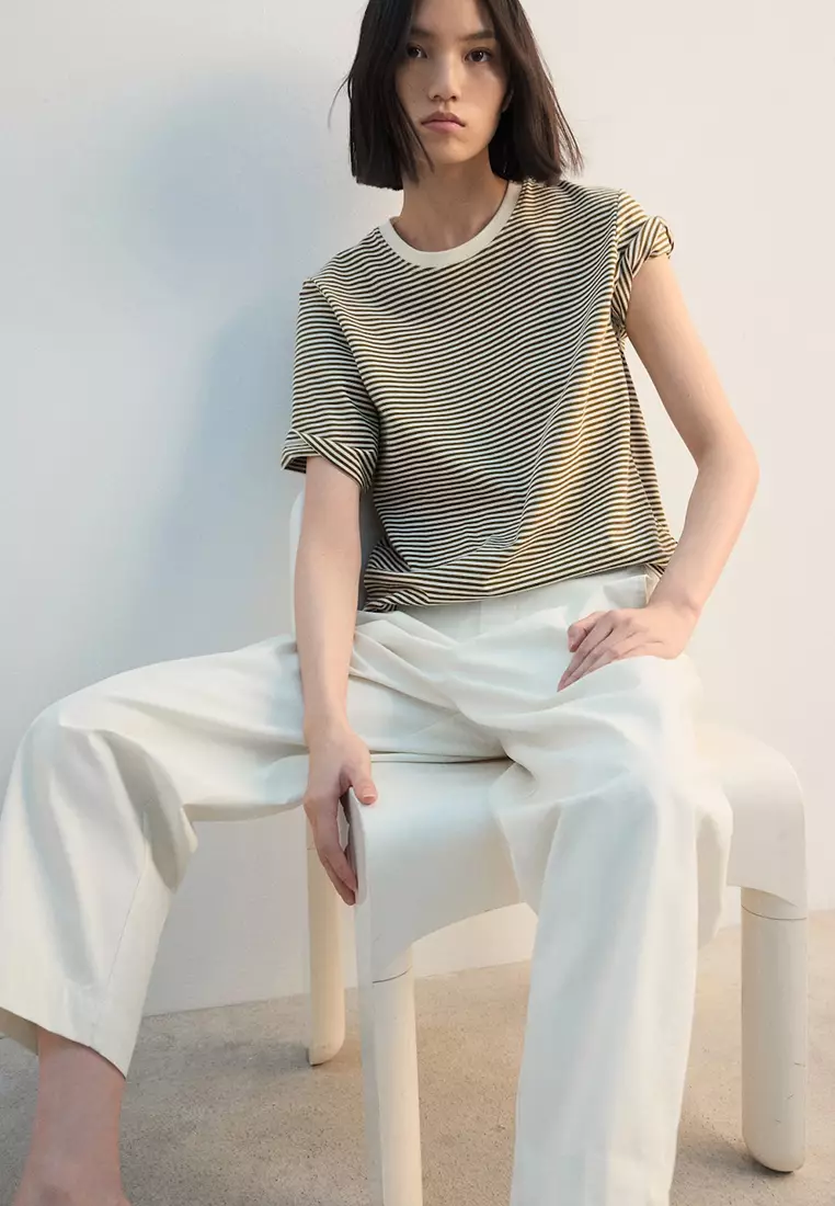 Jual Mango Striped Cotton T-Shirt Original 2026 | ZALORA Indonesia
