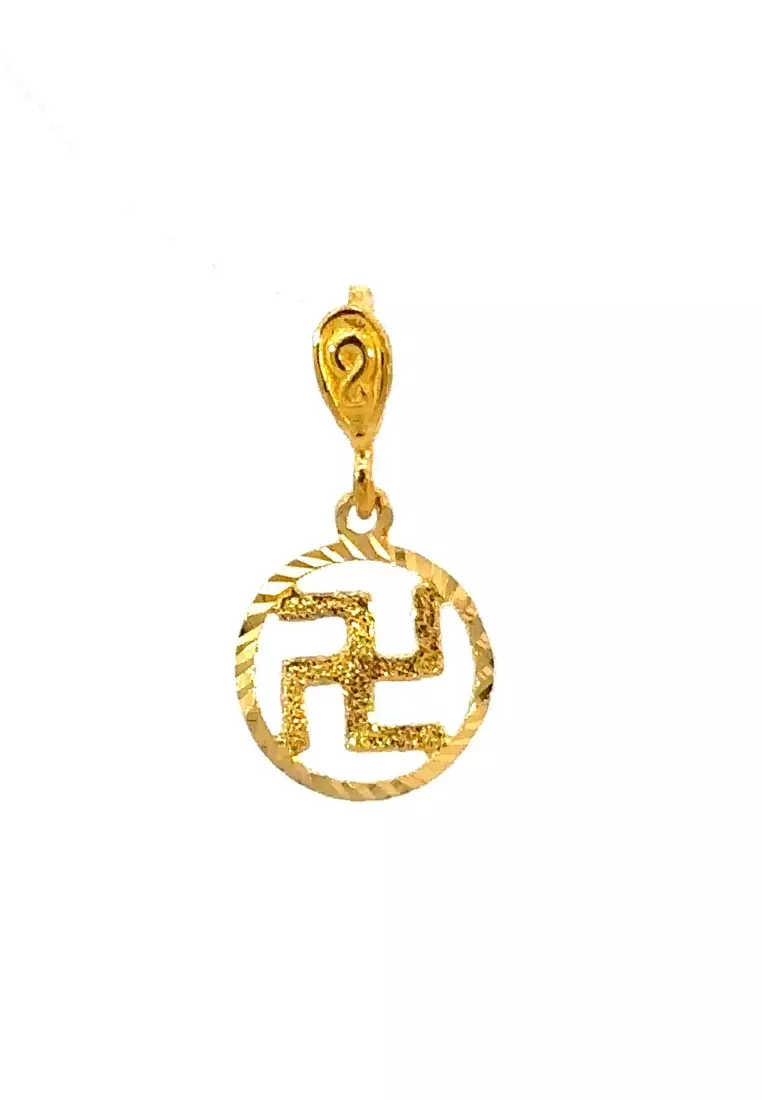 Buy Poh Kong POH KONG 916/22K Yellow Gold Swastika Pendant Online ...