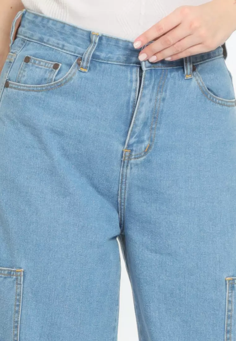 Jual 2nd Red Baggy Jeans Cargo Wanita Jet Star 272408 Original 2024 ...