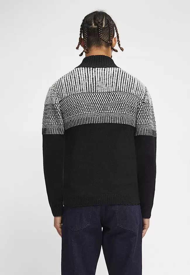 French Connection Graphic Jacquard Half Zip Jumper 2025 | Buy French ...