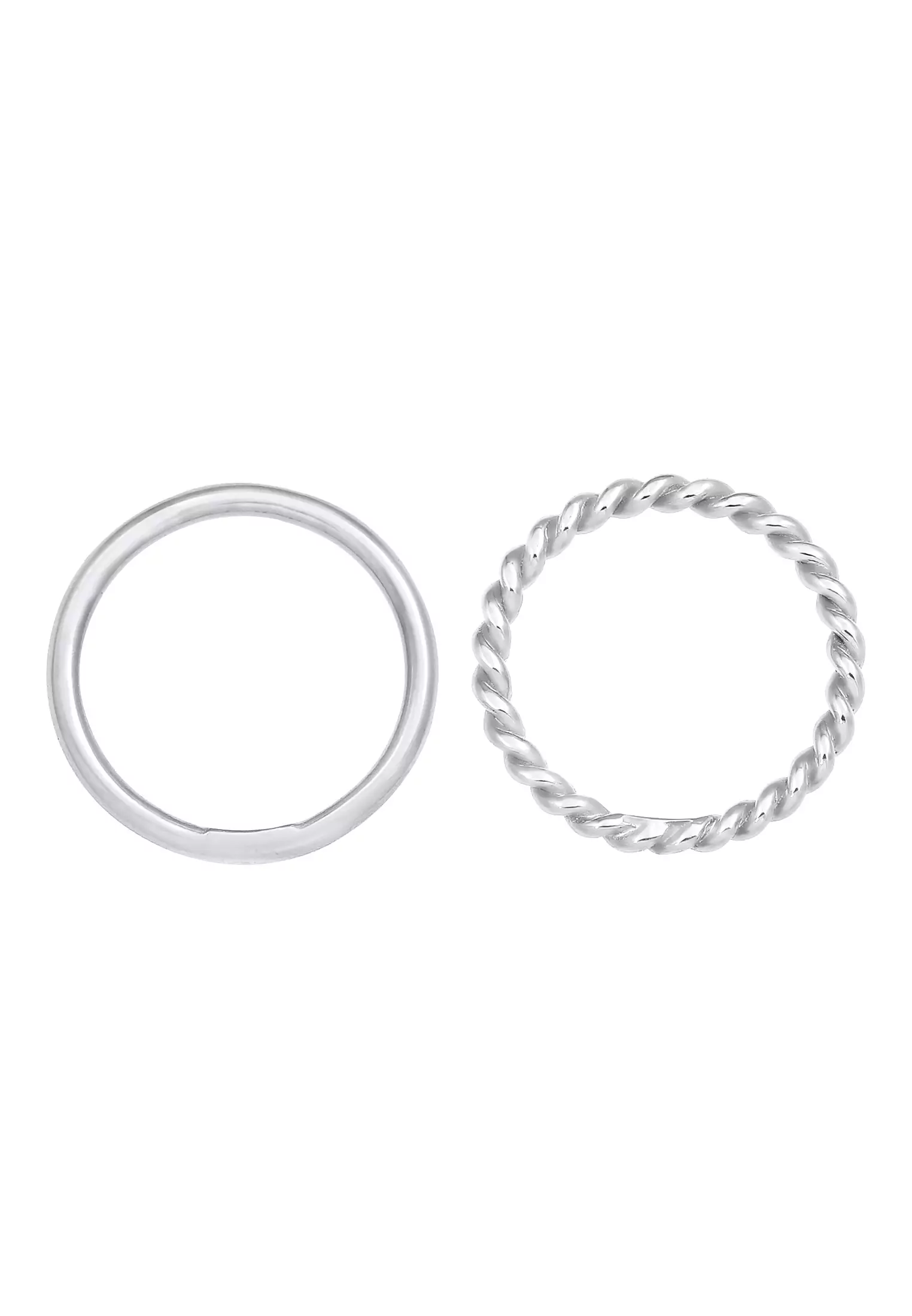 Buy ELLI GERMANY Plain and Twisted Ring Duo – 925 Silver 2026 Online ...
