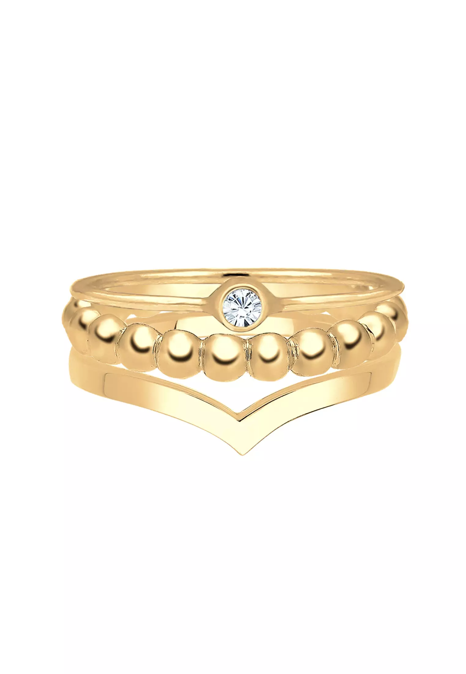 Buy ELLI GERMANY Ring Solitaire Set Elegant Crystals Gold Plated Online ...