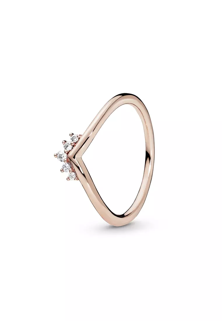 Buy PANDORA Pandora 14K Rose Gold-Plated Tiara Wishbone Ring Online ...