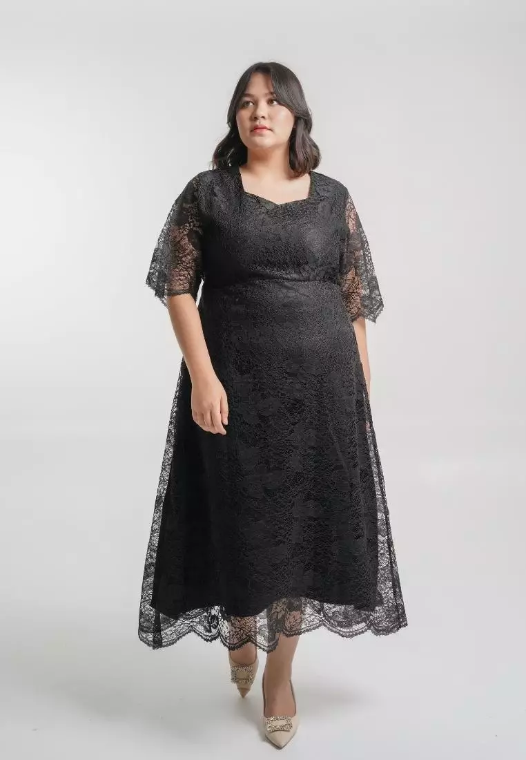 Jual Xtramiles Plus Size Party Dress Jessaline Black Original 2023 ...