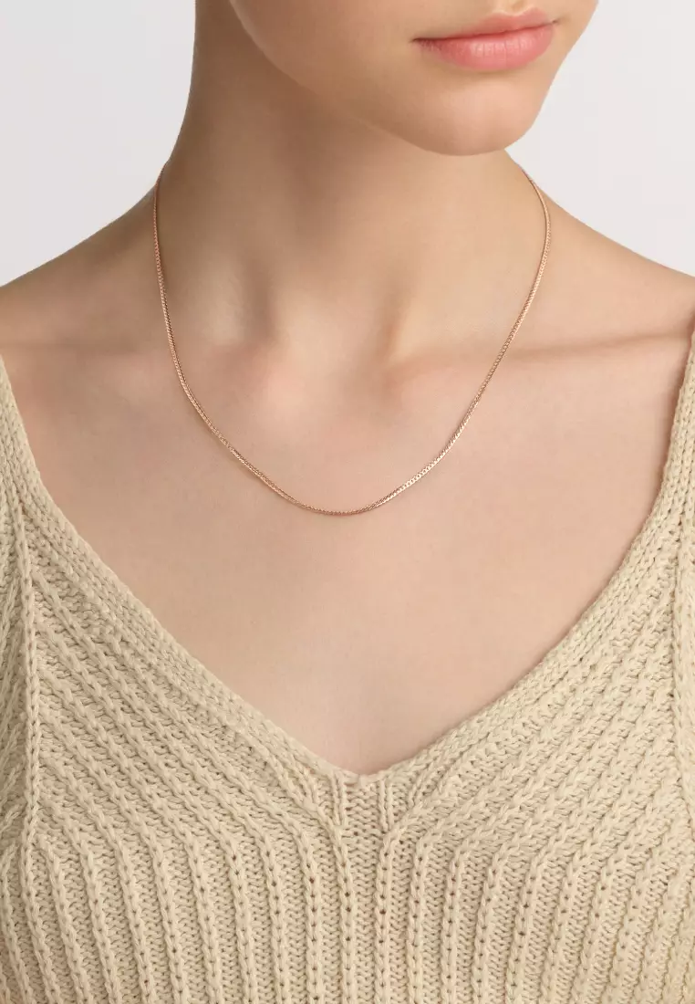 Daniel Wellington Elan Flat Chain Necklace - Rose Gold - Stainless ...