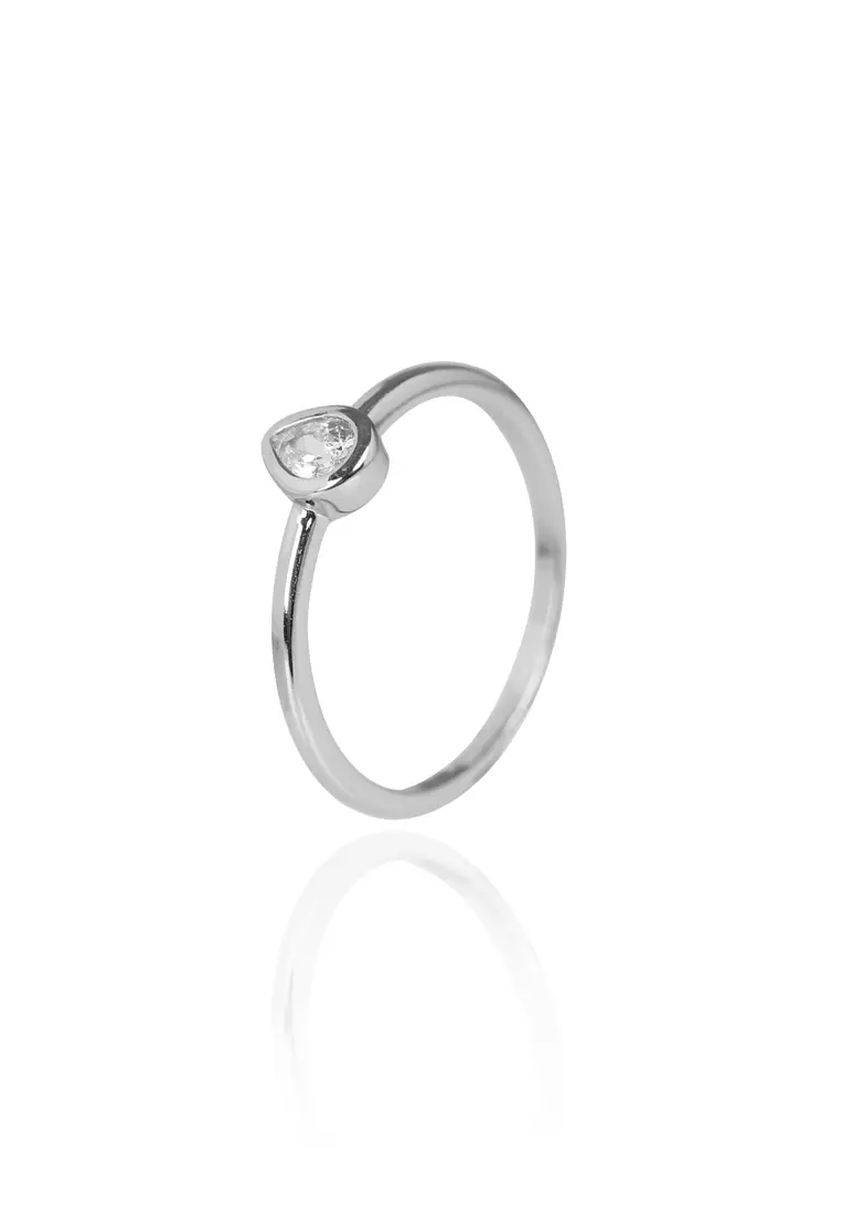 Buy Foundry Sterling Silver Alessandra Ring 2025 Online | ZALORA ...