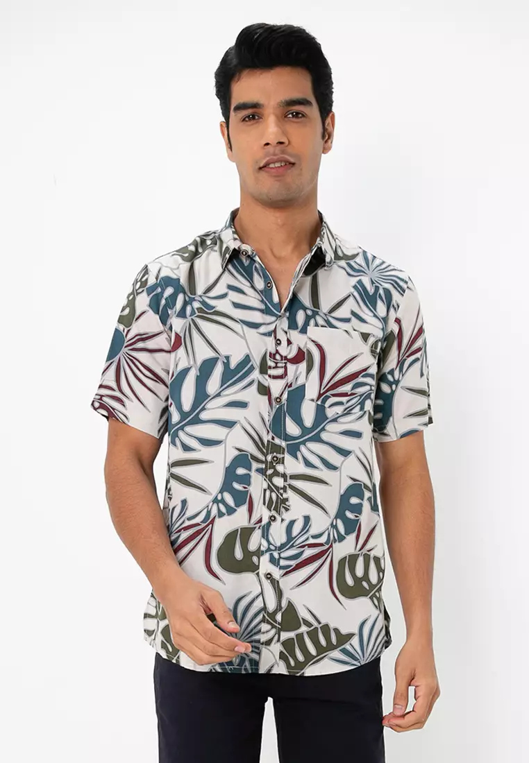 Buy Fidelio Printed Leaves Casual Shirt 2025 Online | ZALORA