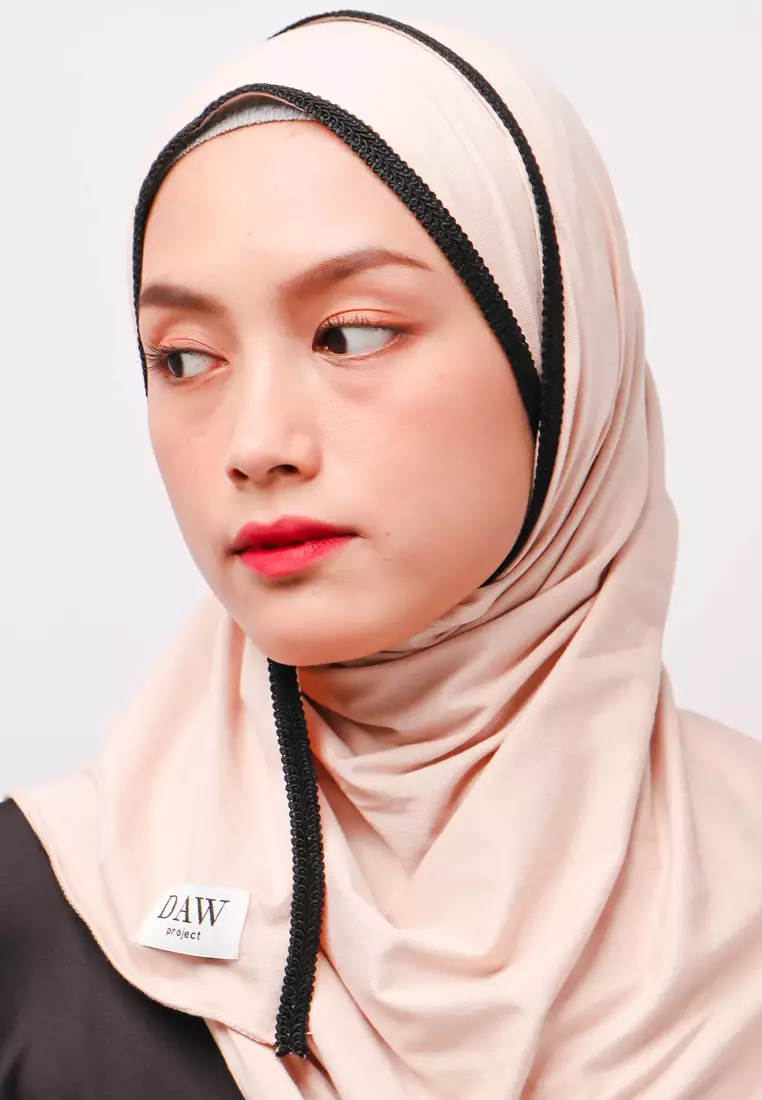 Jual DAW Project DH059 Lace Hitam Hijab Pashmina Cream Original 2024 | ZALORA Indonesia