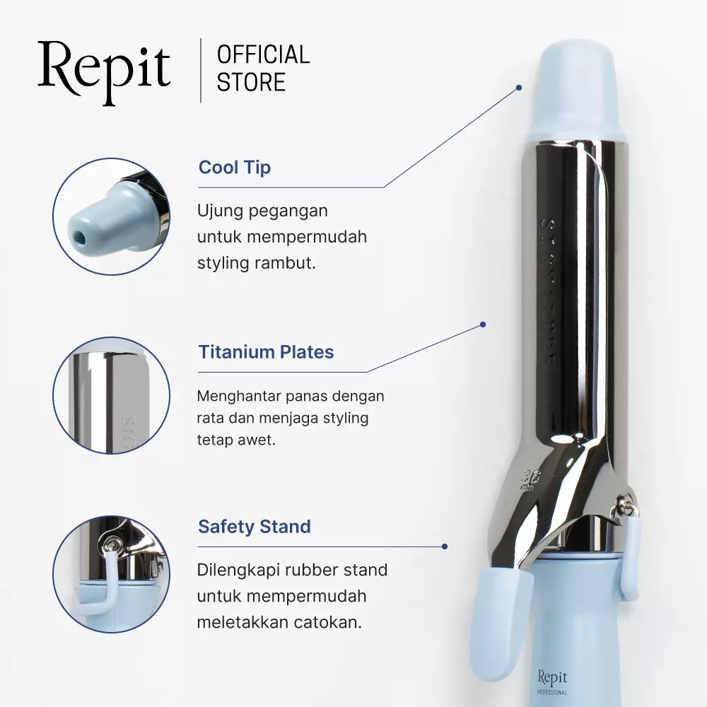 Jual Repit Repit Pengeriting Rambut / P Curling Iron Powder Blue ...