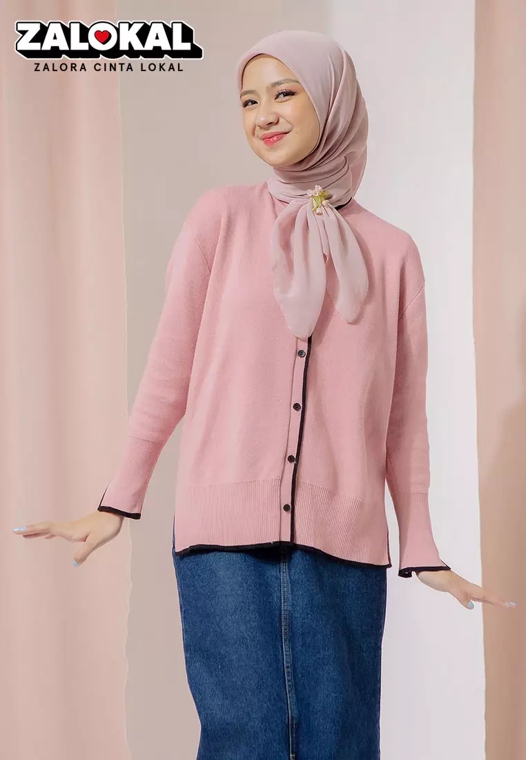 Jual Lozy Hijab Zahira Knit (Lozy x Nashwa) in Black Original 2024 ...