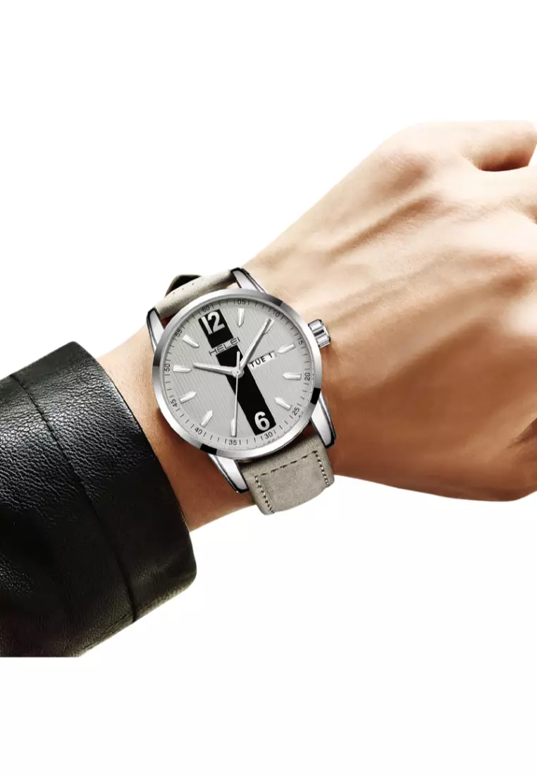 Buy OPCHIC Genuine Leather Dual-Display Waterproof Quartz Watch 2025 ...