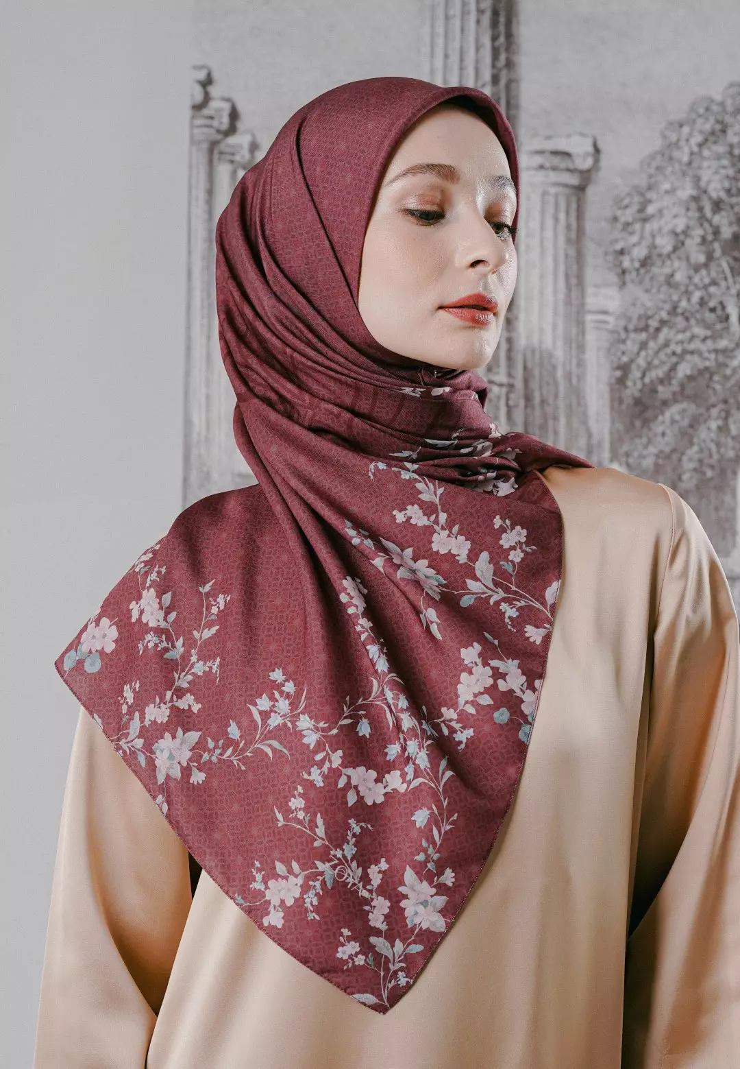 Jual ZOYA MICHELIA Scarf Monacron Dark Brown - Kerudung Hijab Segiempat ...