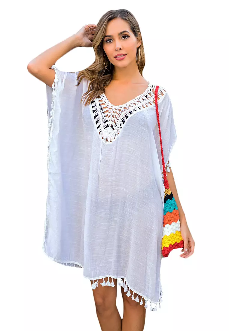 LYCKA LTH4137-European Style Beach Casual Outer Dress-White 2025 | Buy ...
