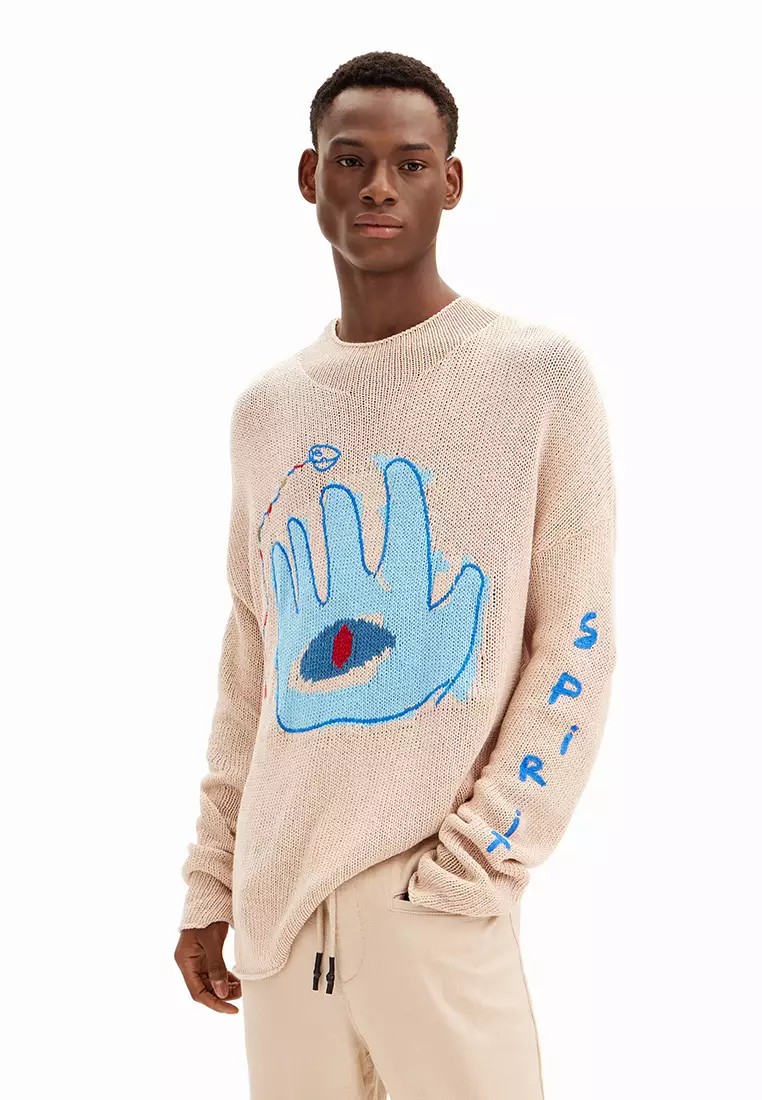 Buy Desigual Desigual Man Oversize embroidered pullover. 2024 Online ...