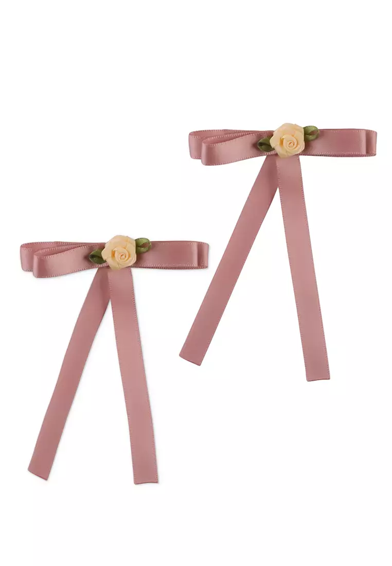 Buy JUST G Satin Bow Clip Set 2025 Online | ZALORA Philippines