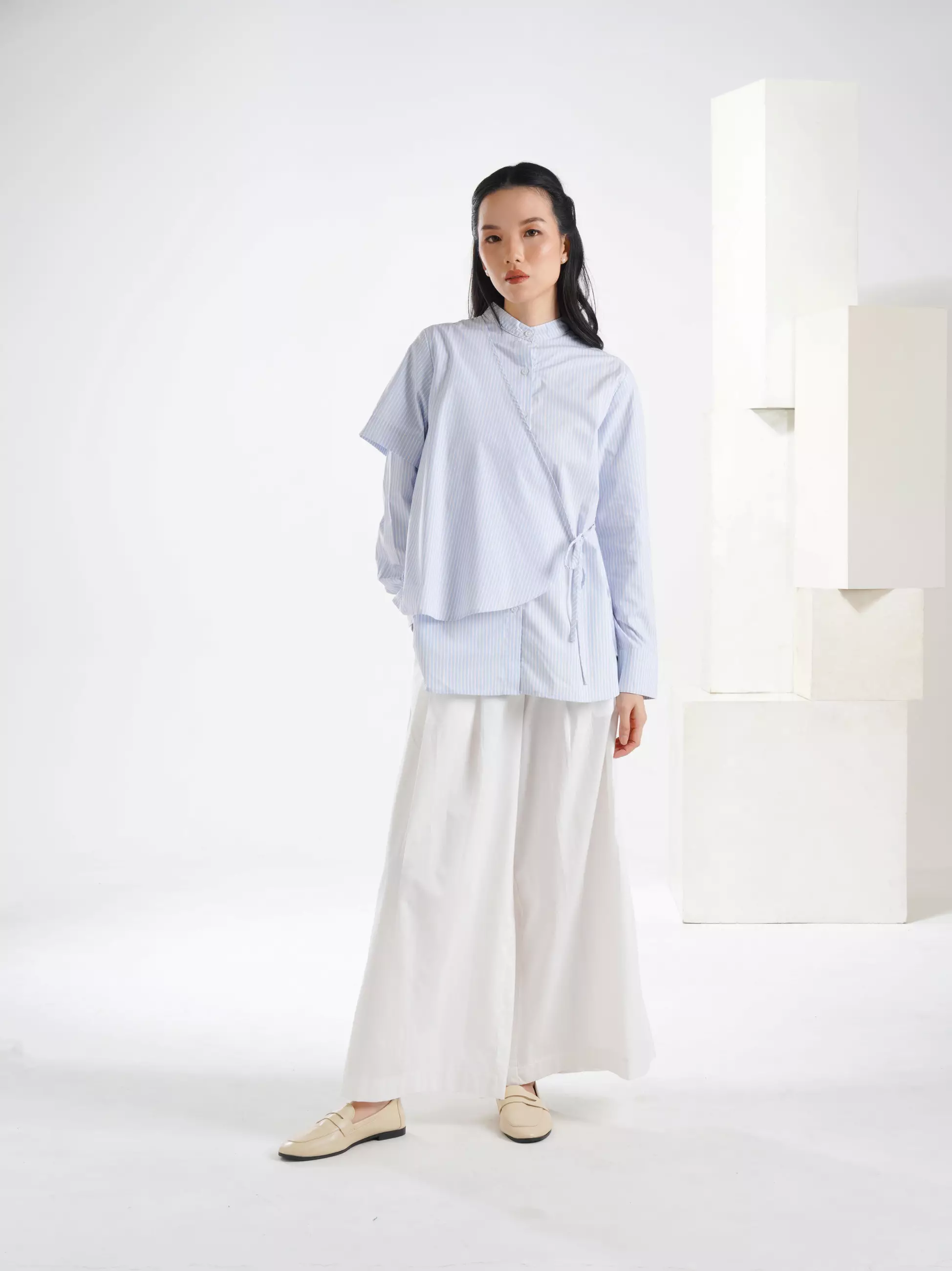 Jual Aleza Aleza - Hemily Shirt Blue Original 2025 | ZALORA Indonesia