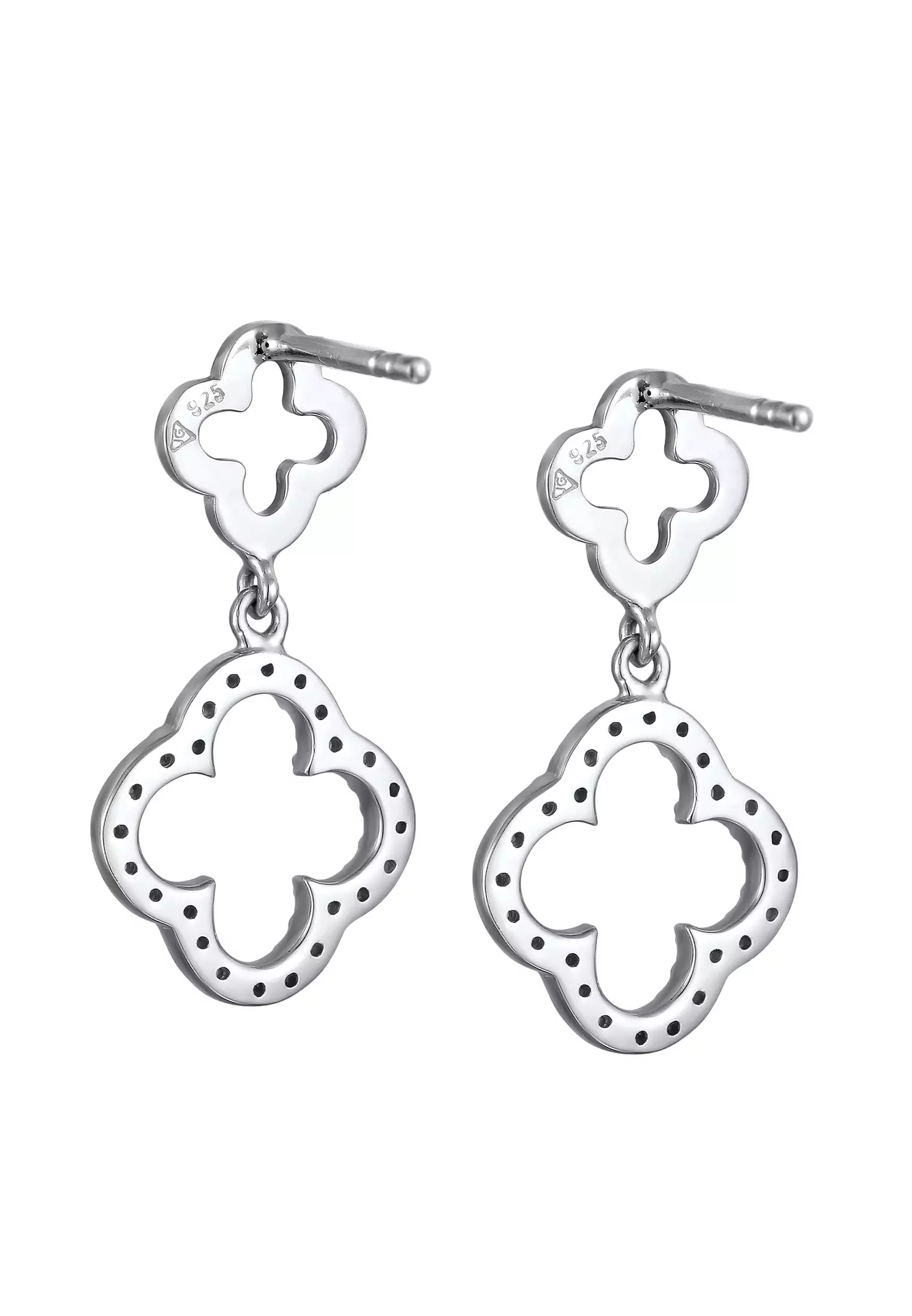 Buy ELLI GERMANY Crystal Clover Drop Stud Earrings – 925 Silver 2026 ...